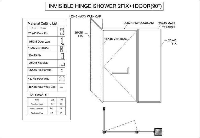 Shower Enclosers - Matrix Windoors